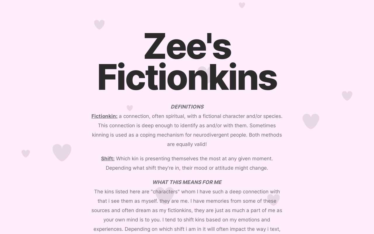 Zee's Fictionkins